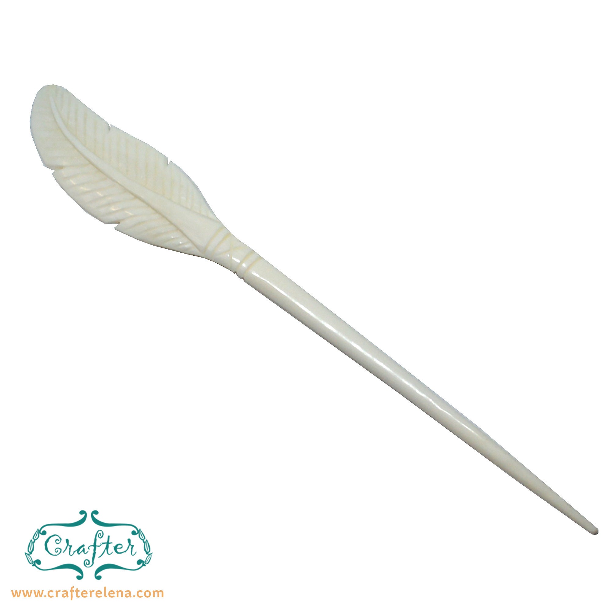 Bone Feather Hair Stick - CrafterElena