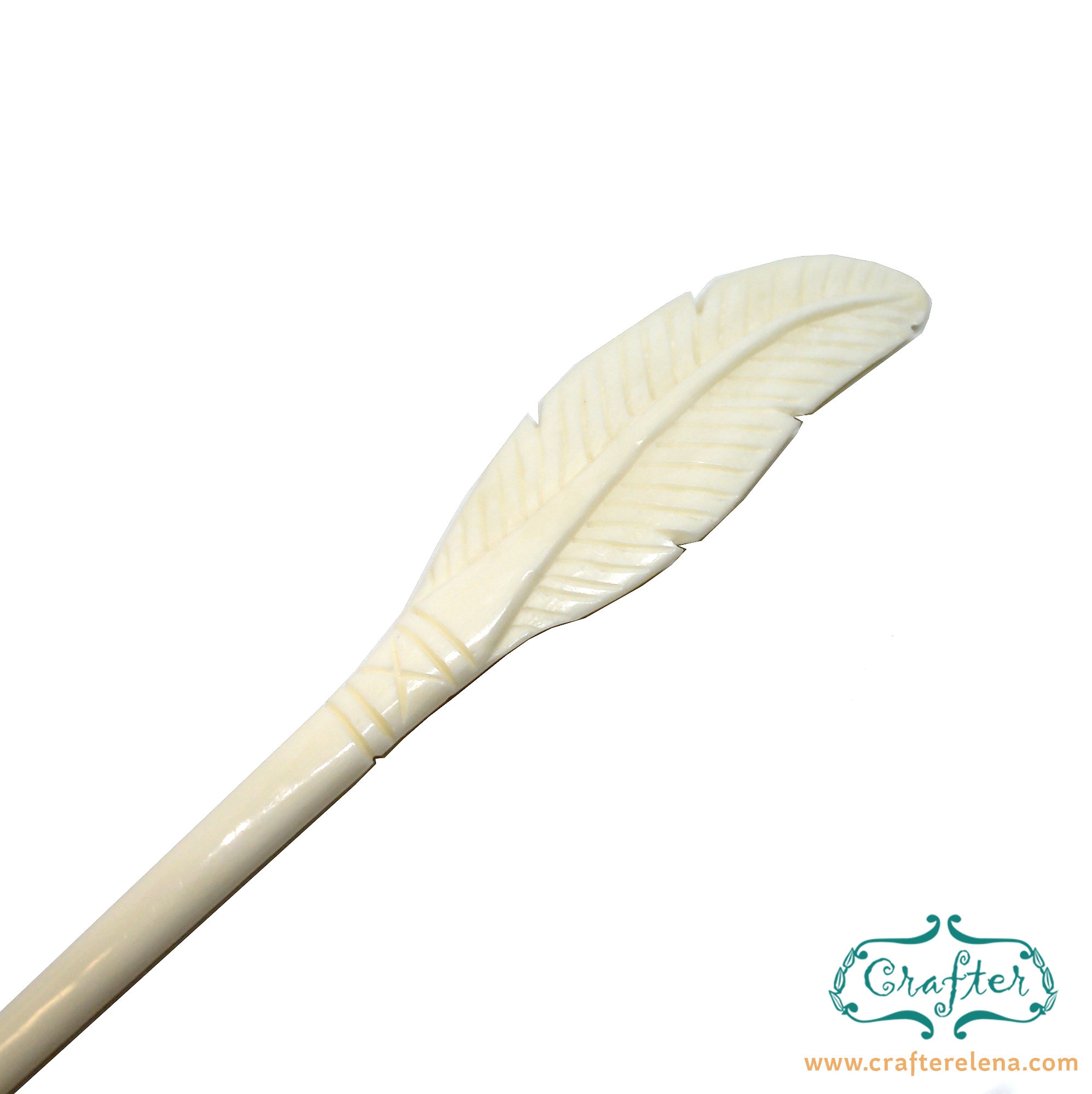Bone Feather Hair Stick - CrafterElena