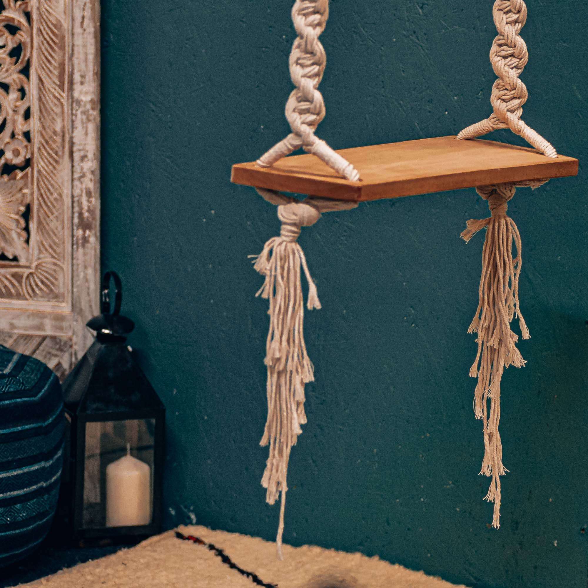 Macrame Boho Wood Swing - CrafterElena