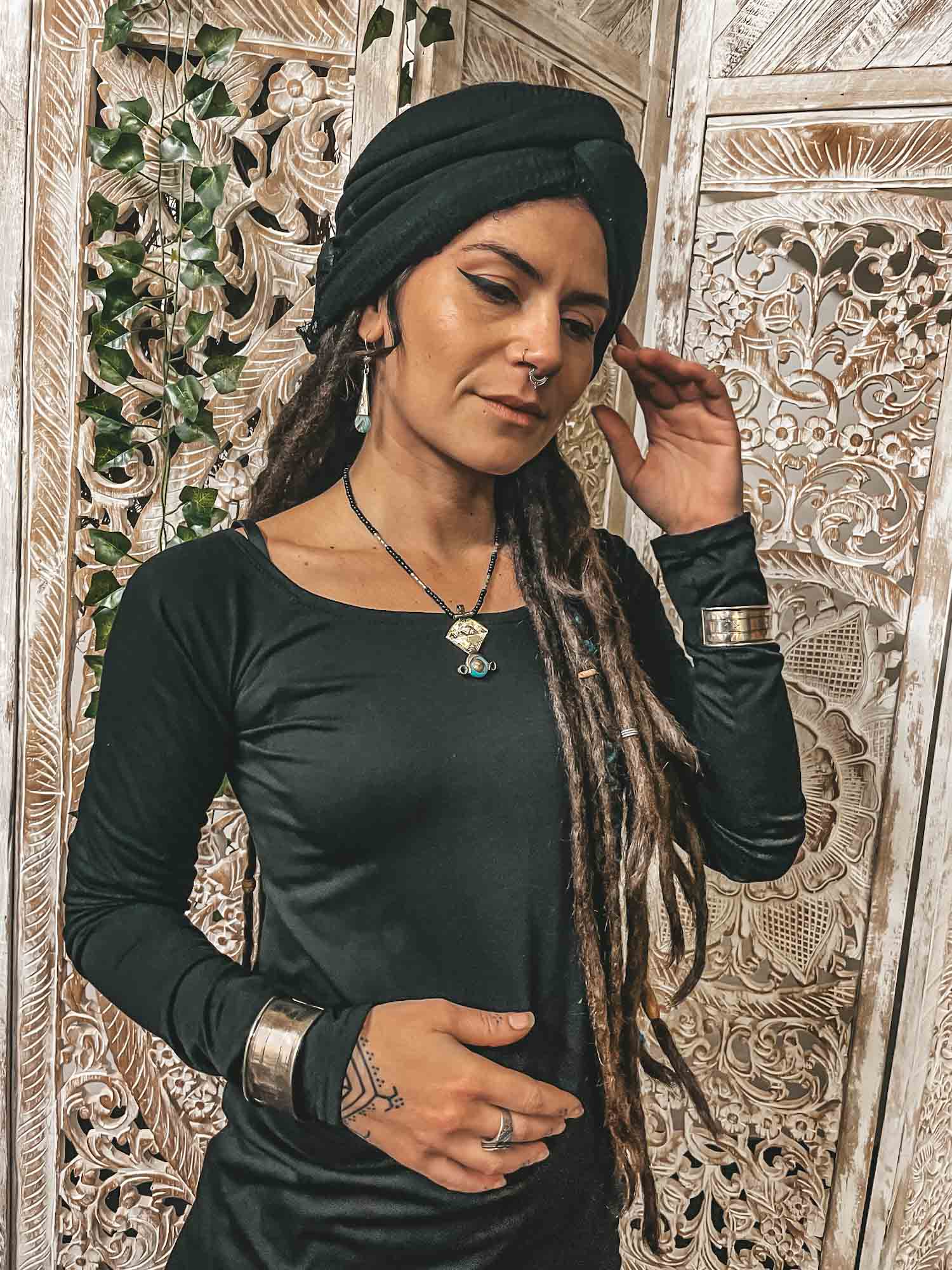 Dreadlock Scarf Head Wrap Turban Large - CrafterElena