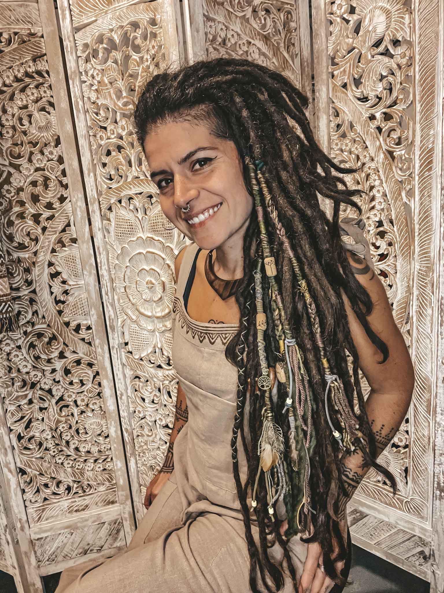 Botanical Dreadlock Hair Wrap - CrafterElena